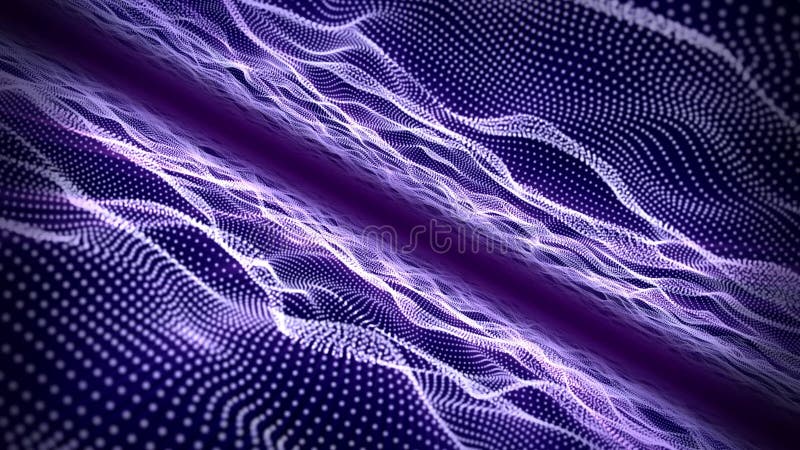 Virtual Field with White Cloud Waves Made of Digital Dots Stock Video ...