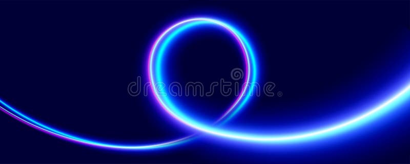 Virtual Fluorescent Ribbon Loop. Neon Glowing Line. Vector Curve Light ...