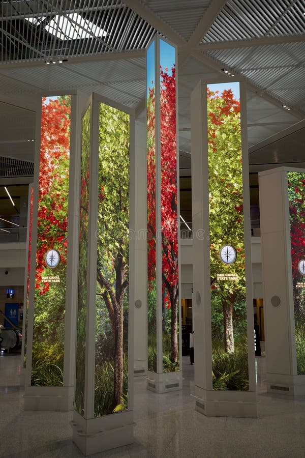 A Virtual Forest is Created by Columns of Smart Screens in Newark ...