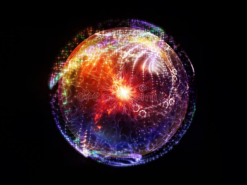 Virtual Fractal Sphere stock illustration. Illustration of marble ...
