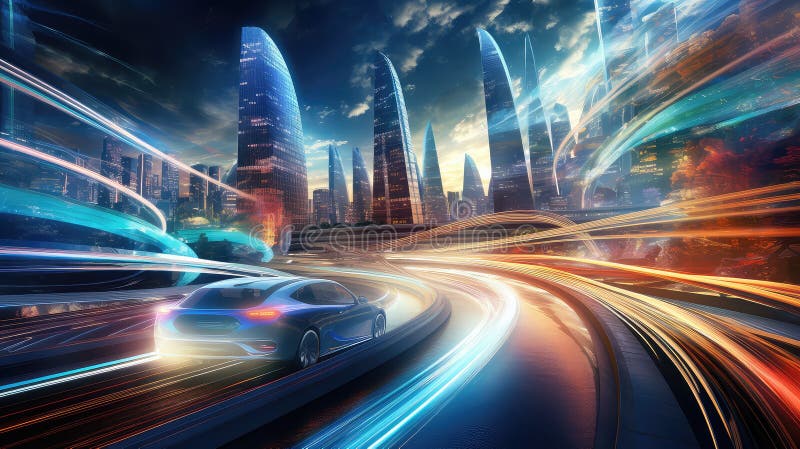 Virtual Future Dynamic Background Stock Illustration - Illustration of ...