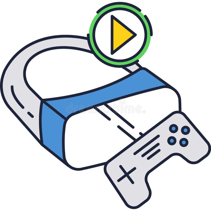 Virtual Glasses Icon Vr Headset Flat Vector Stock Vector - Illustration ...