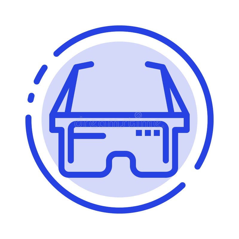 Virtual, Glasses, Medical, Eye Blue Dotted Line Line Icon Stock Vector ...