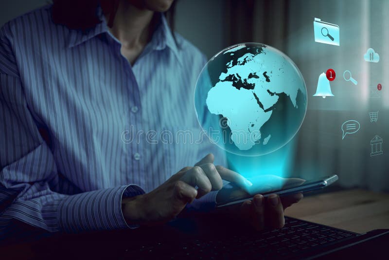 Virtual Global Internet Connection Metaverse Stock Photo - Image of ...