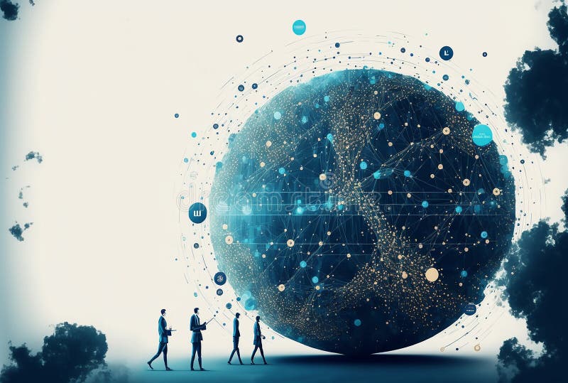 Virtual Global Internet Connection Metaverse, Digital Link Tech, Big ...