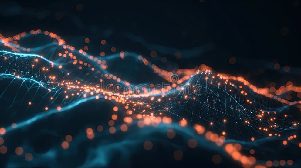 Virtual Graph of Luminous Lines and Dot Stock Illustration ...