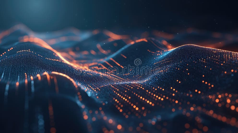 Virtual Graph of Luminous Lines and Dot Stock Illustration ...