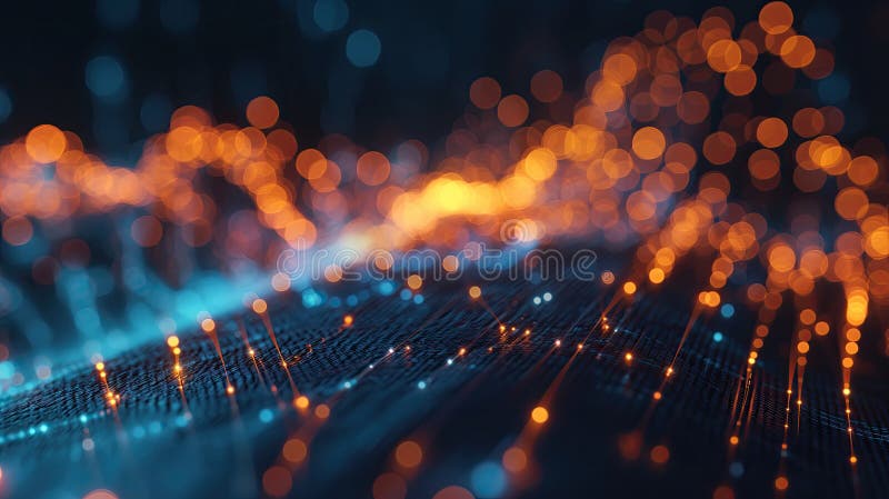 A Virtual Graph of Glowing Lines and a Dot Stock Illustration ...