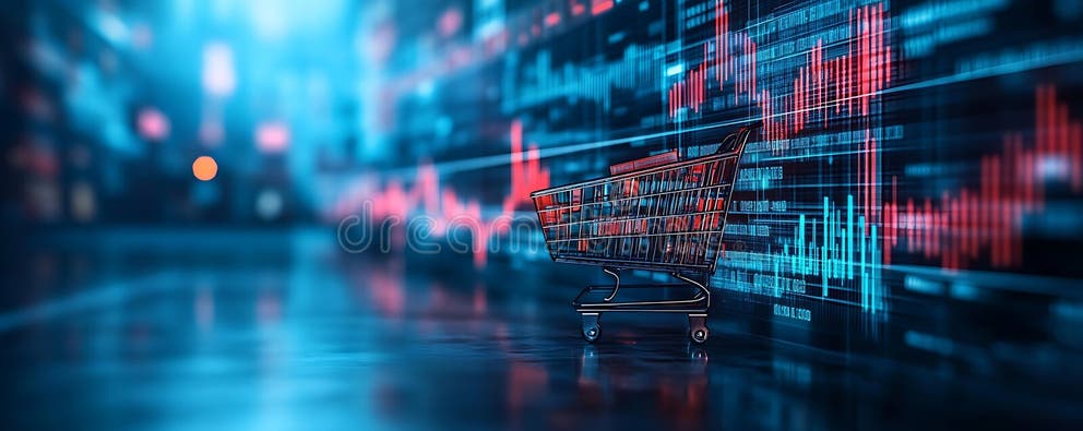 Virtual Graph Showing Ecommerce Sales Growth and Volume Increase Stock ...