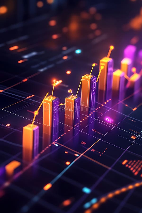 Virtual Graph Showing Sales Growth and Ecommerce Volume Stock ...
