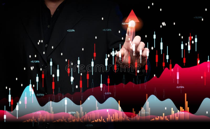 Virtual Graph with Statistical Indicators and a Businessman S Hand ...