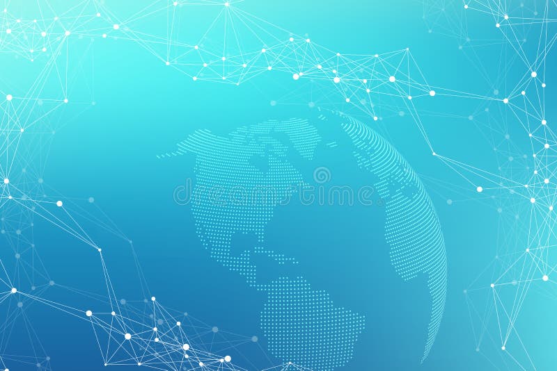 Virtual Graphic Abstract Background Communication with World Globe ...