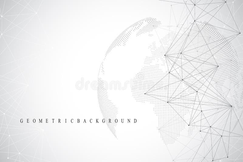 Globe Perspective Abstract Technology Background Stock Vector ...