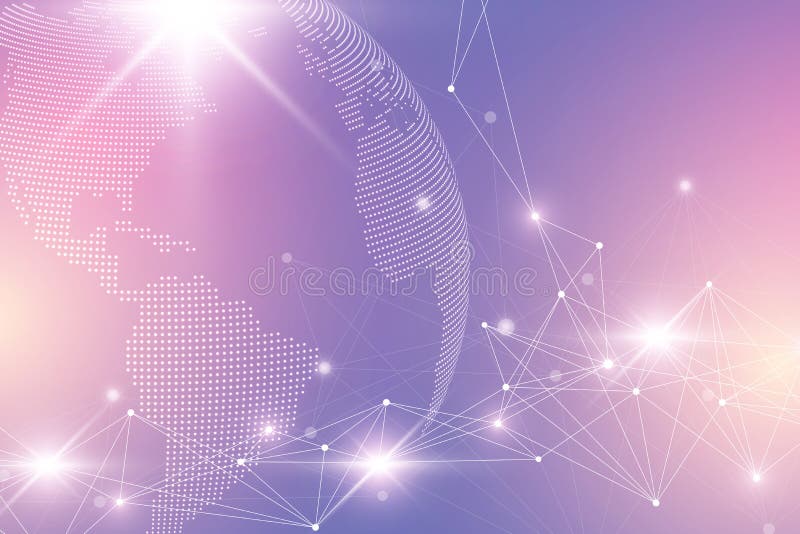 Globe Perspective Abstract Technology Background Stock Vector ...