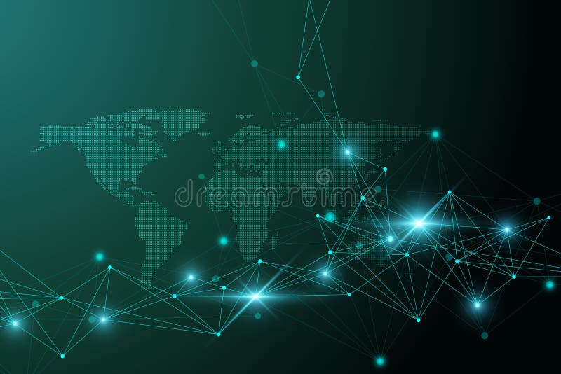 Virtual Graphic Background Communication with Dotted World Map ...