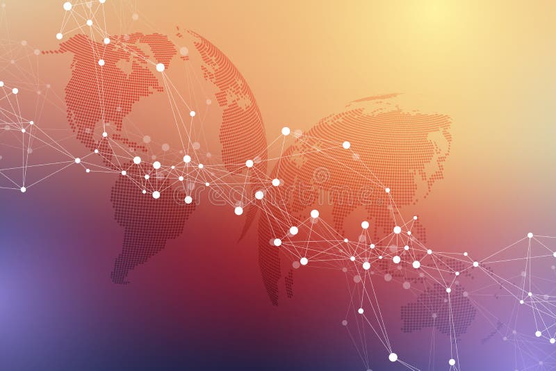 Virtual Graphic Background Communication with World Globe. a Sense of ...