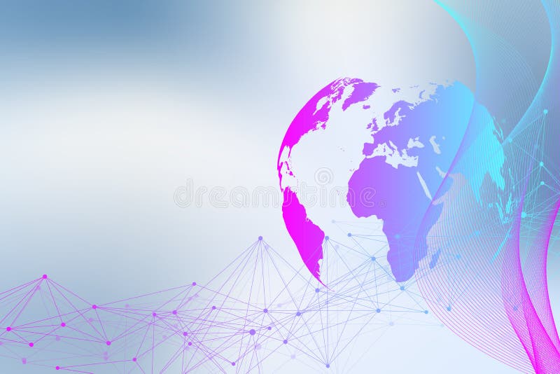 Virtual Graphic Background Communication with World Globe. a Sense of ...