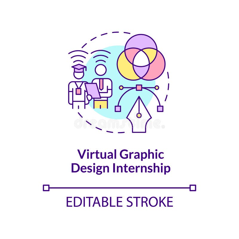 Virtual Graphic Design Internship Concept Icon Stock Vector ...