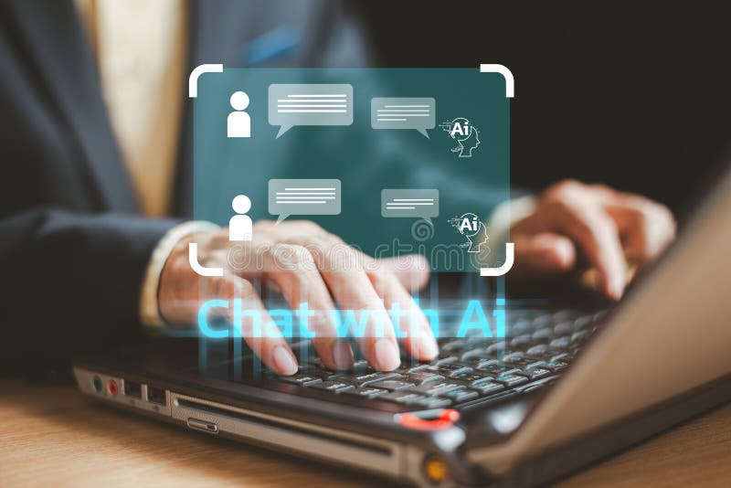 Virtual Graphic Global Internet Chat with AI Stock Photo - Image of ...