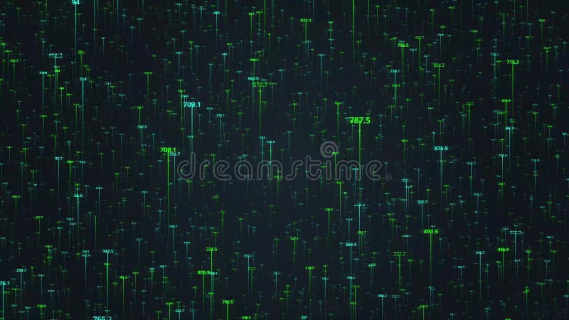 Virtual Green Digital Column Array Stock Footage - Video of futuristic ...