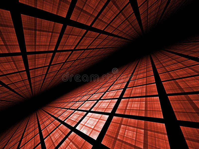 Virtual Grid Landscape - Fractal Illustration Stock Illustration ...