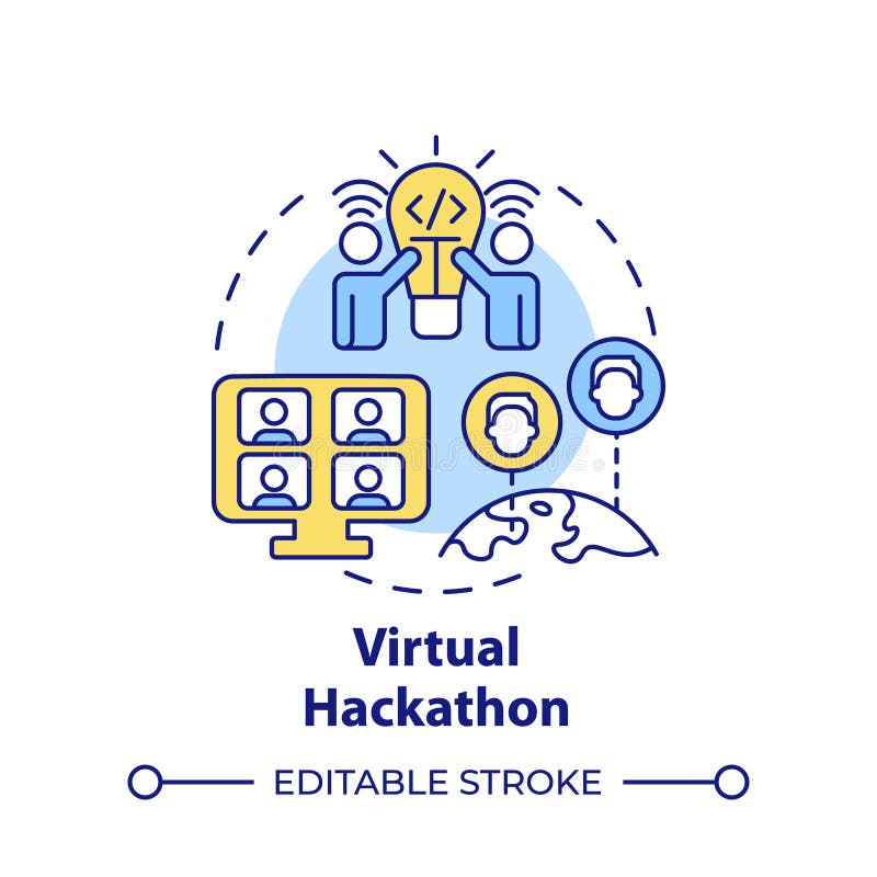 Virtual Hackathon Multi Color Concept Icon Stock Vector - Illustration ...