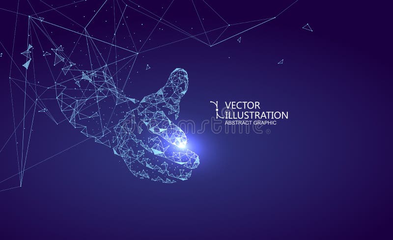 Virtual Hand on Futuristic Dsign Stock Illustration - Illustration of ...