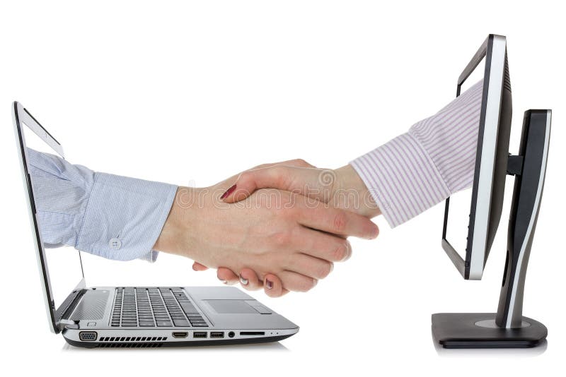 Virtual Handshake - Internet Business Concept Stock Image - Image of ...