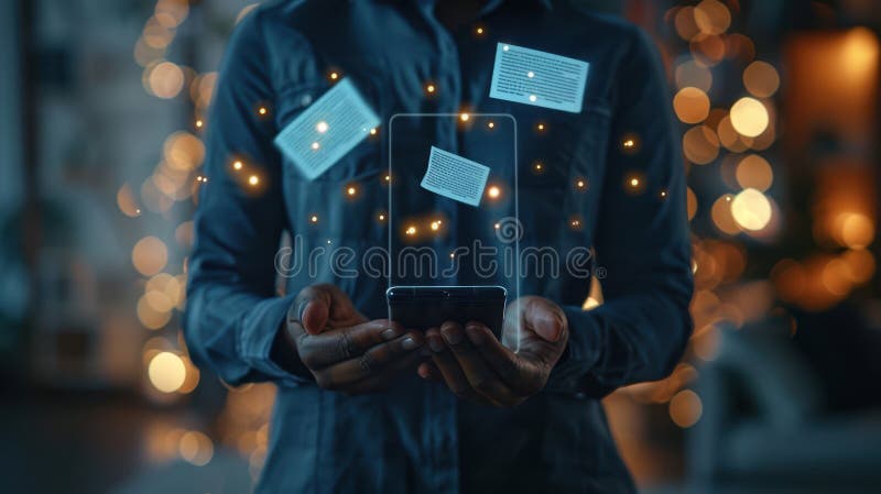 The Virtual Hologram Display. AI Generated Stock Image - Image of ...