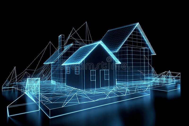 Virtual House, Design, Drawing, Architectural Plan 3D, Generative AI ...