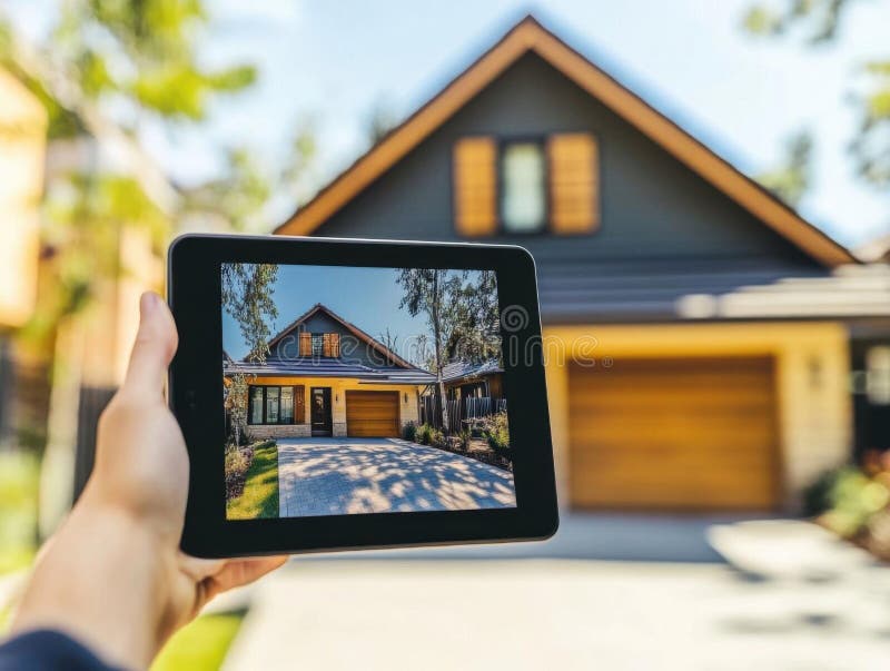 Virtual House Tour, Explore Your Dream Home Online Stock Illustration ...