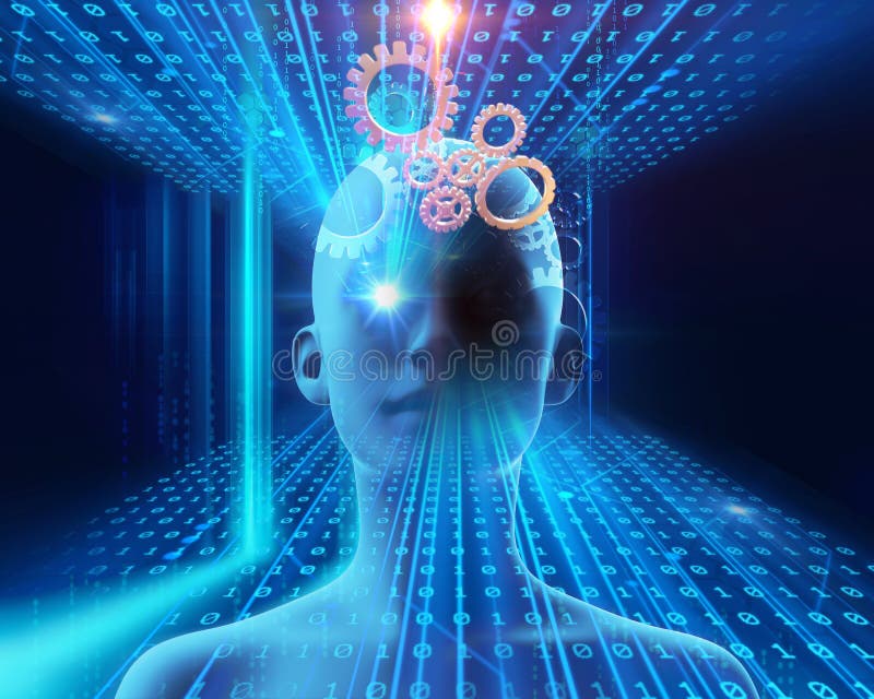 Virtual Human Abstract Technology Background 3d Illustration Stock ...