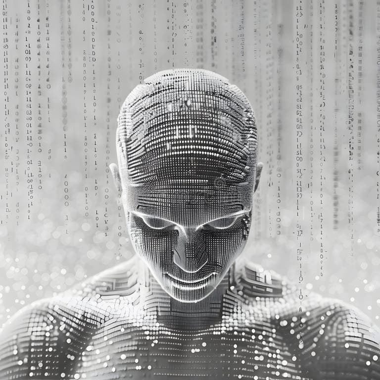 Virtual Human in Binary Code. Stock Illustration - Illustration of ...