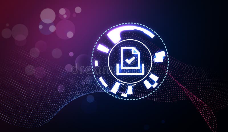 Virtual Icon of Computer File on Dark Background Stock Image - Image of ...