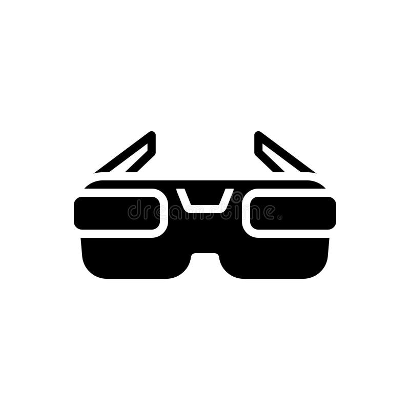 Black Solid Icon for Virtual, Future and Glasses Stock Vector ...