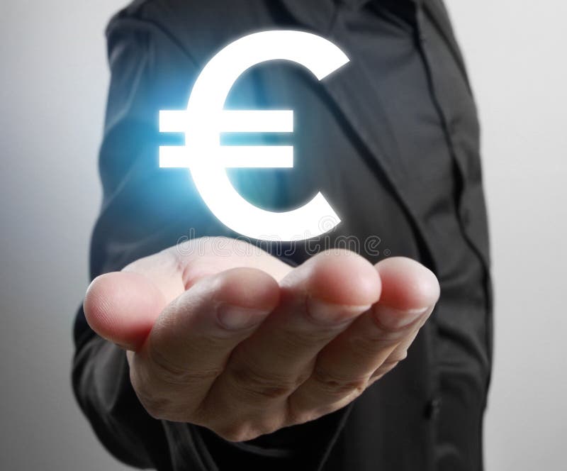 Virtual icon in hand stock image. Image of concept, button - 93336449