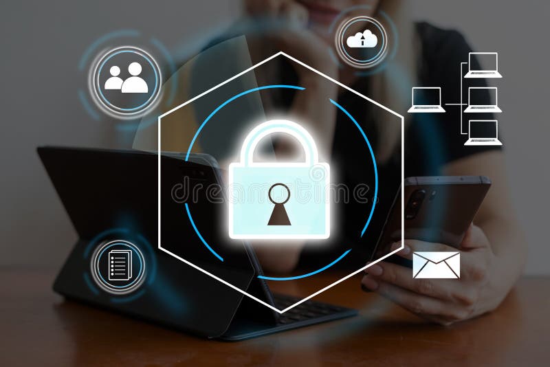 Virtual Icon Protection, Lock. Personal Data Protection Stock Photo ...