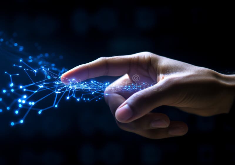 Virtual Interface Cyber Innovation Control Concept Hand Graph Business ...