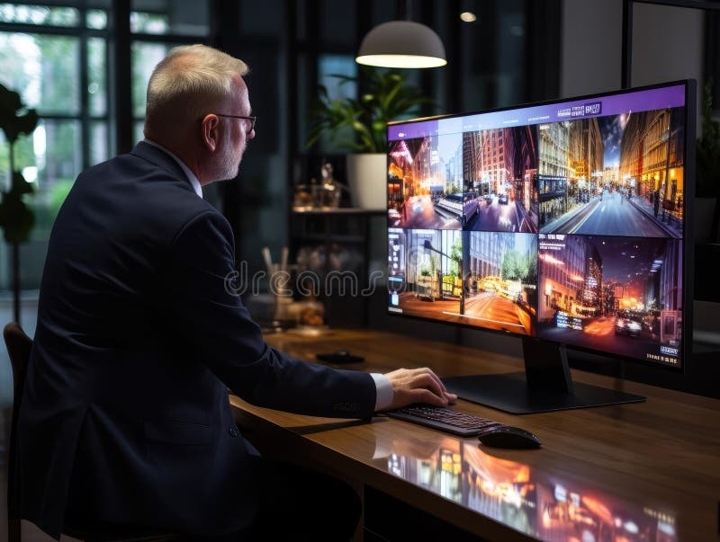 Virtual Job Interview on Computer Screen Stock Illustration ...