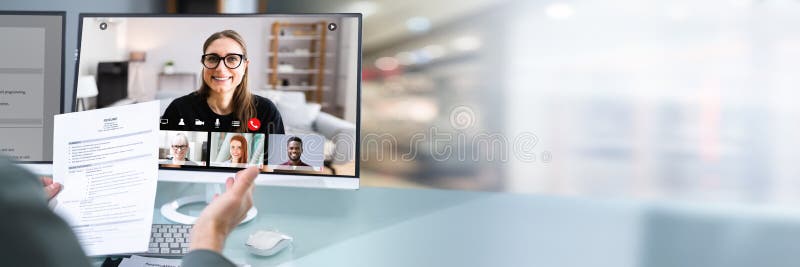 Virtual Job Interview Webcast Using Online Conference Stock Image ...