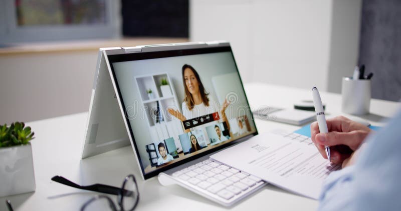 Virtual Job Interview Webcast Stock Image - Image of meet, meeting ...