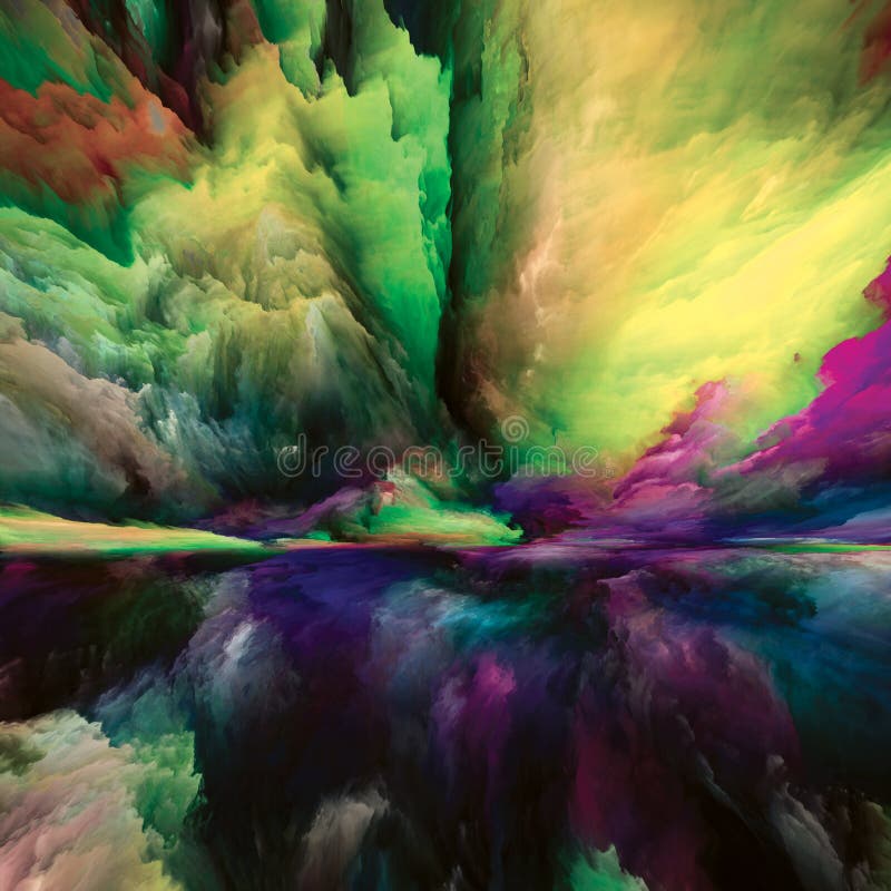 Virtual Land and Sky stock illustration. Illustration of artwork ...