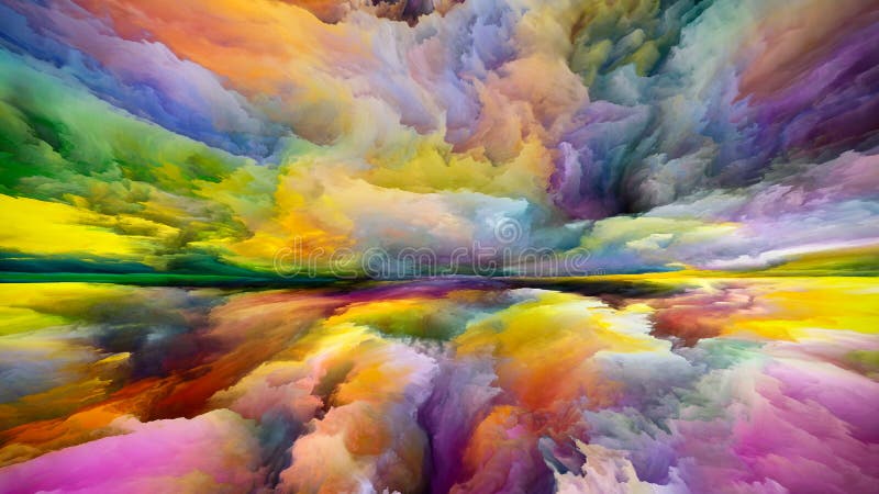 Virtual Land and Sky stock illustration. Illustration of gradient ...