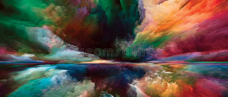 Virtual Land and Sky stock illustration. Illustration of rainbow ...