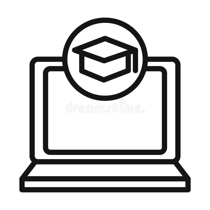 Virtual Learning E-Learning Icon Perfect for Online Education Stock ...