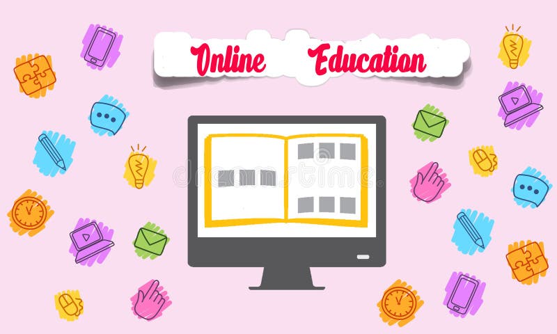 Virtual Learning: Online Education Illustration. Stock Illustration ...