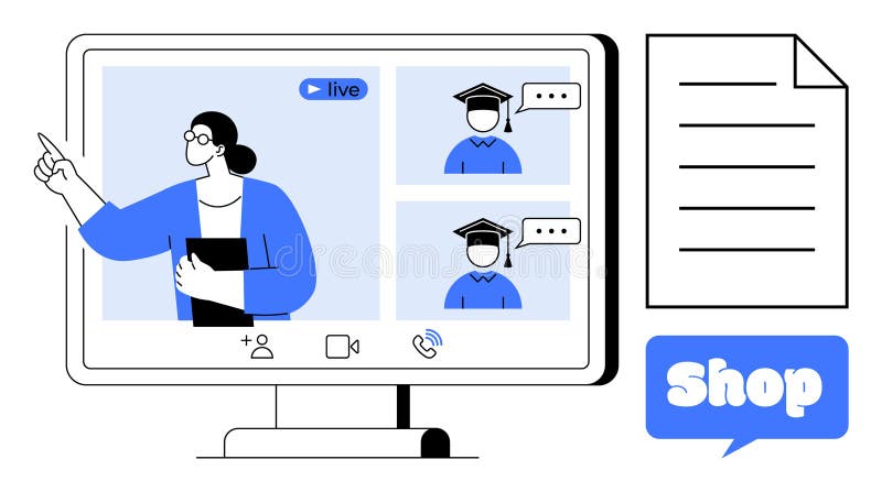 Online Education and E-commerce Concept with Virtual Learning Session ...