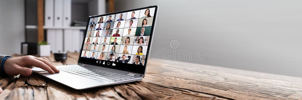 Virtual Learning Webinar Meeting Stock Image - Image of virtual ...