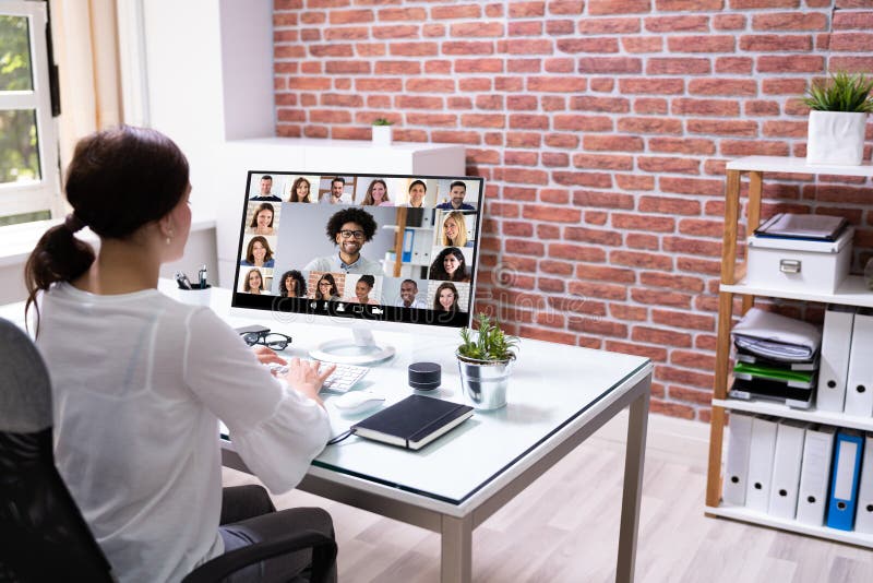 Virtual Learning Webinar Meeting Stock Photo - Image of lady, women ...