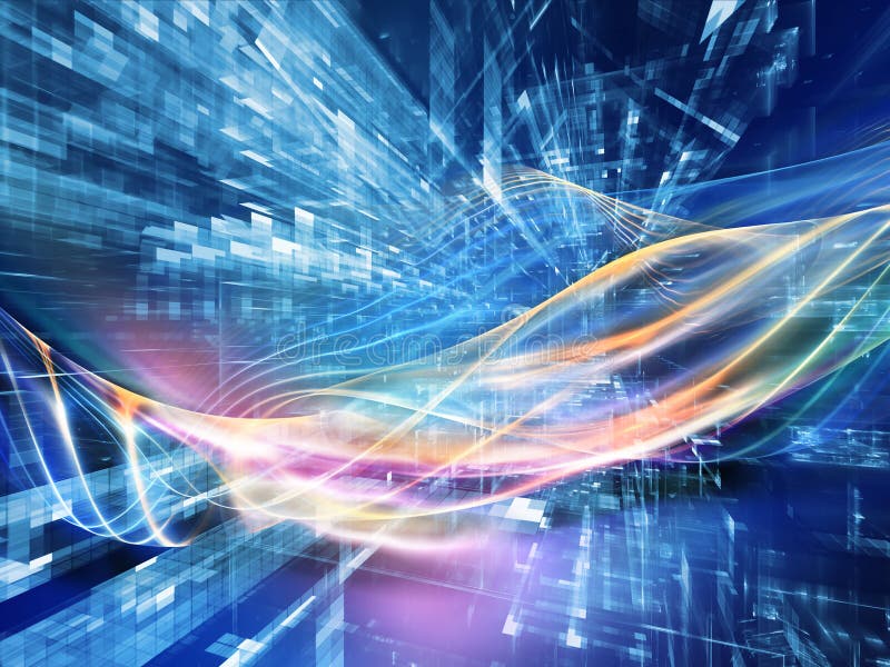 Virtual Life of Wave Particle Stock Illustration - Illustration of ...